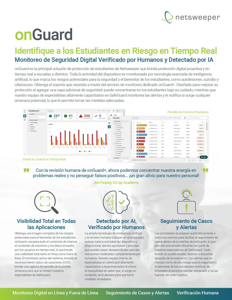 onGuard Real-Time Digital Safety Monitoring - Netsweeper