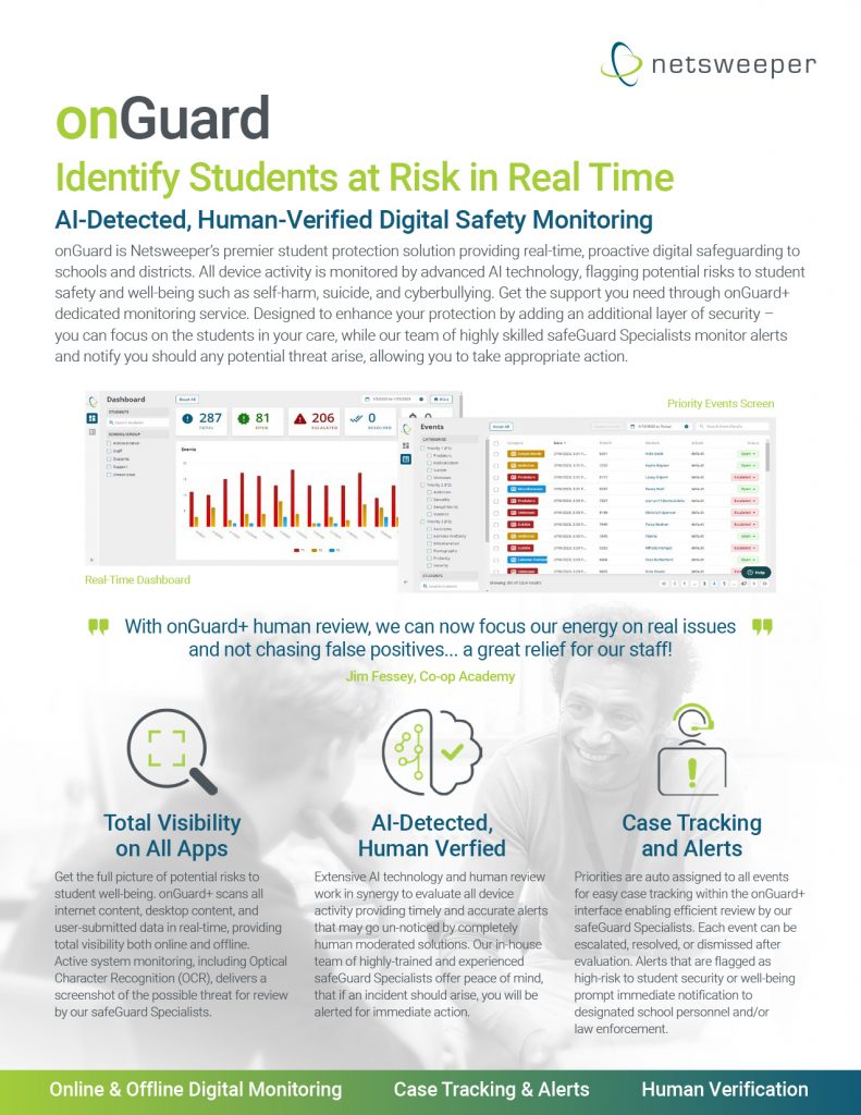 onGuard Real-Time Digital Safety Monitoring - Netsweeper